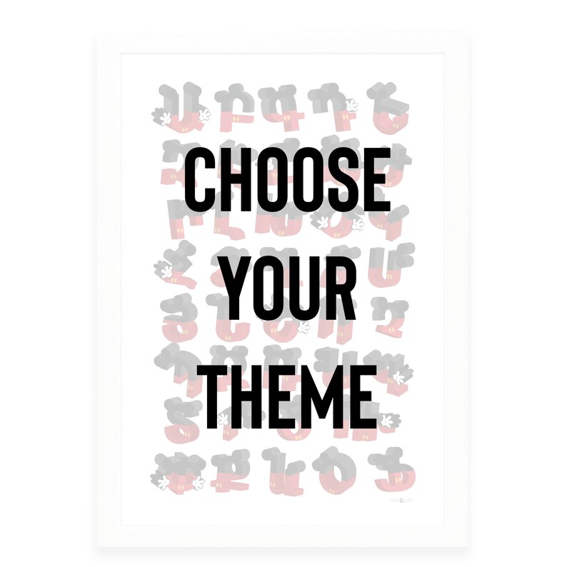 Choose Your Theme Alphabet Art | Etsy