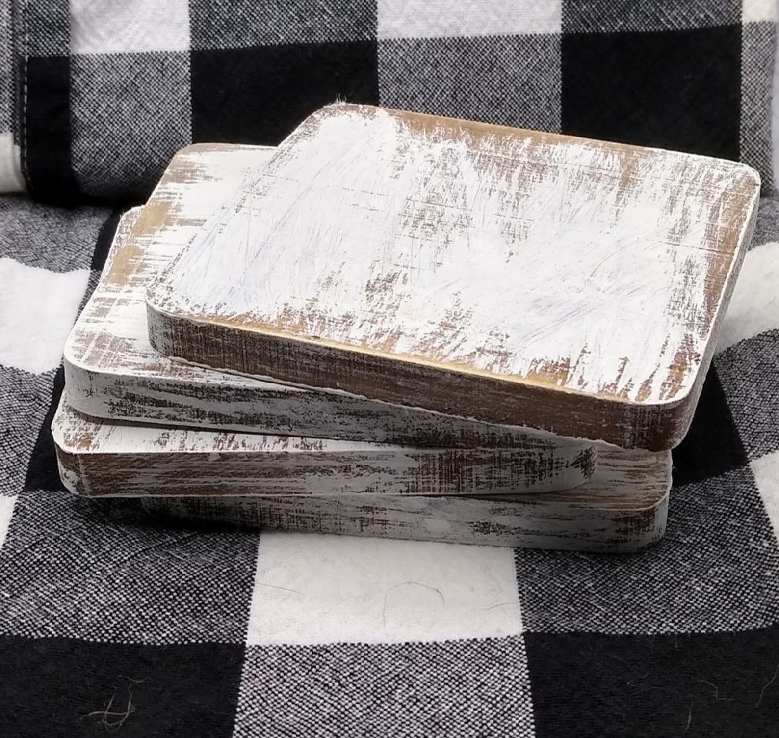 Wood Coasters, Wooden Rustic Farmhouse Coasters, Set of 4, Handmade ...