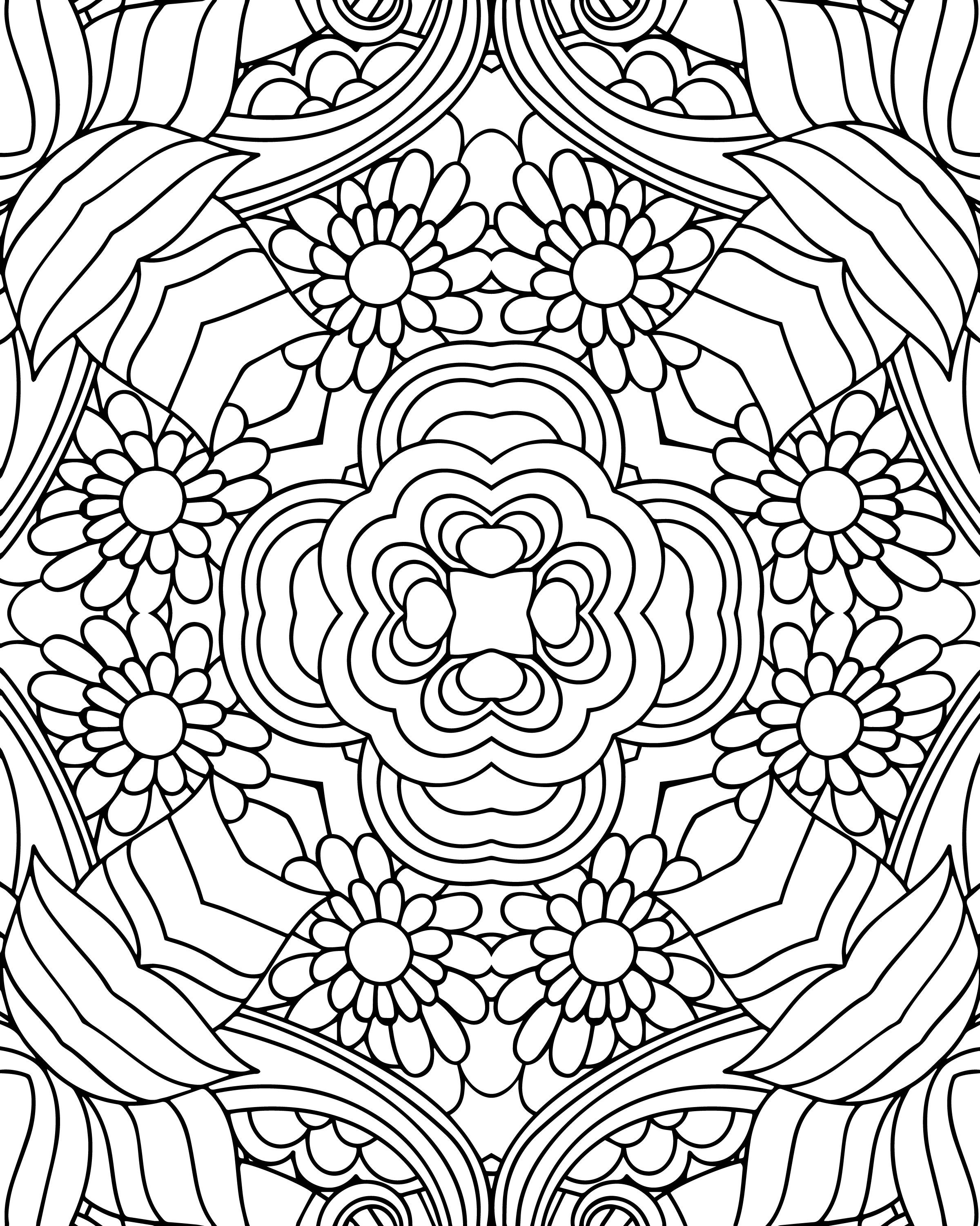 5 Adult Coloring Pages, Printable - Etsy