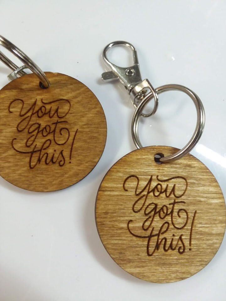 Positivity Keychains, Laser Cut Engraved, Birch Keychains, Positive ...