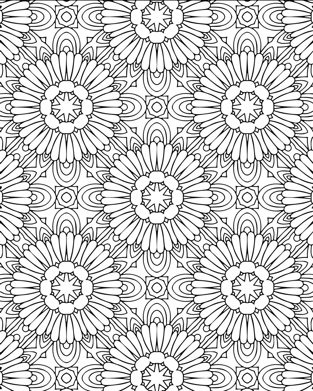 5 Adult Coloring Pages, Printable - Etsy