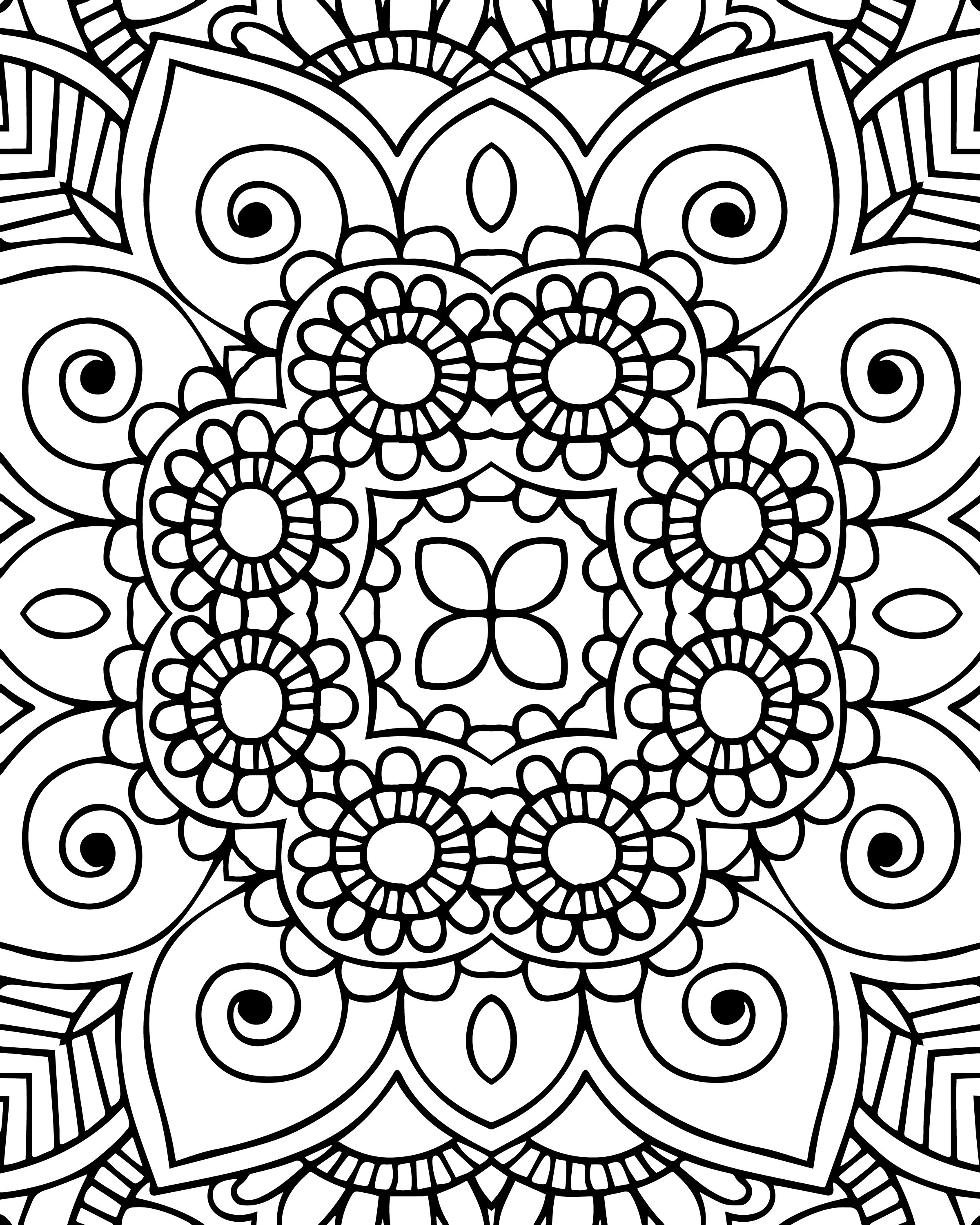 5 Adult Coloring Pages, Printable - Etsy
