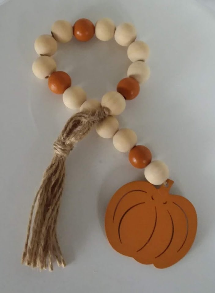 Pumpkin Beaded Garland, Bead Garland, Pumpkin Spice Bead Garland, Fall ...
