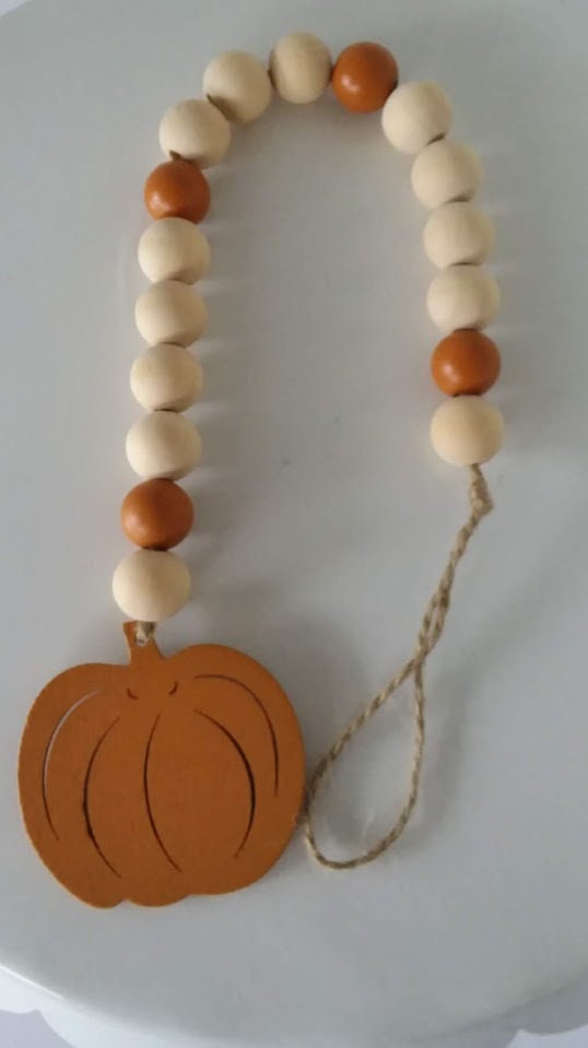 Pumpkin Beaded Garland, Bead Garland, Pumpkin Spice Bead Garland, Fall ...