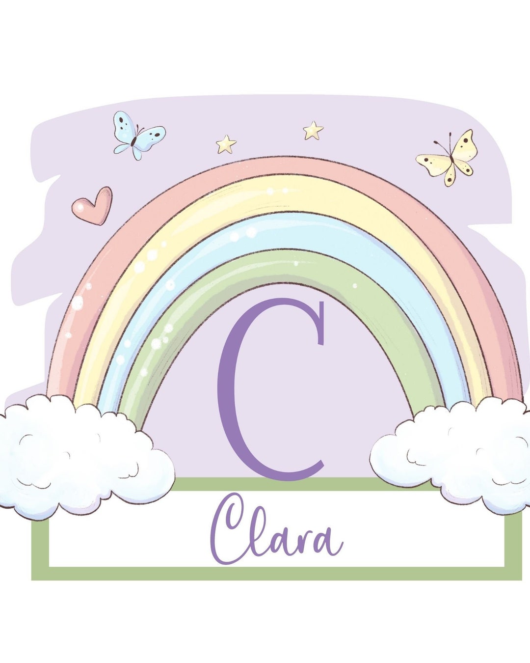 Rainbow Name Printable, Custom Name, Personalized, Name Print, Nursery ...