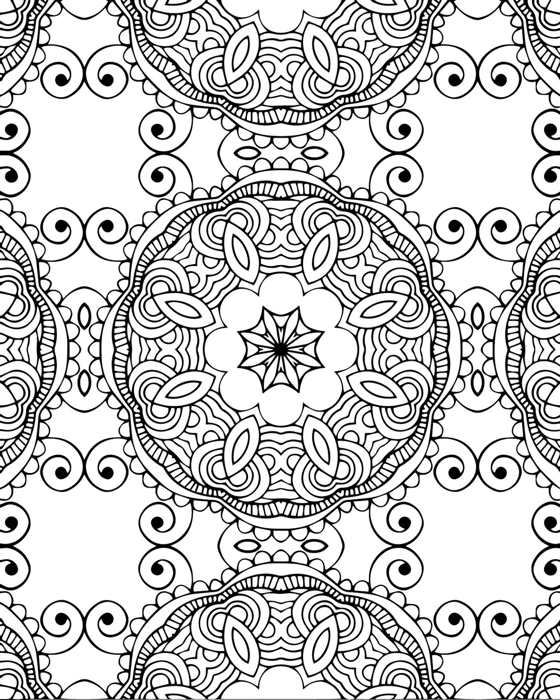 5 Adult Coloring Pages, Printable - Etsy
