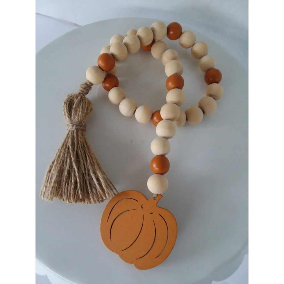 Pumpkin Beaded Garland, Bead Garland, Pumpkin Spice Bead Garland, Fall ...