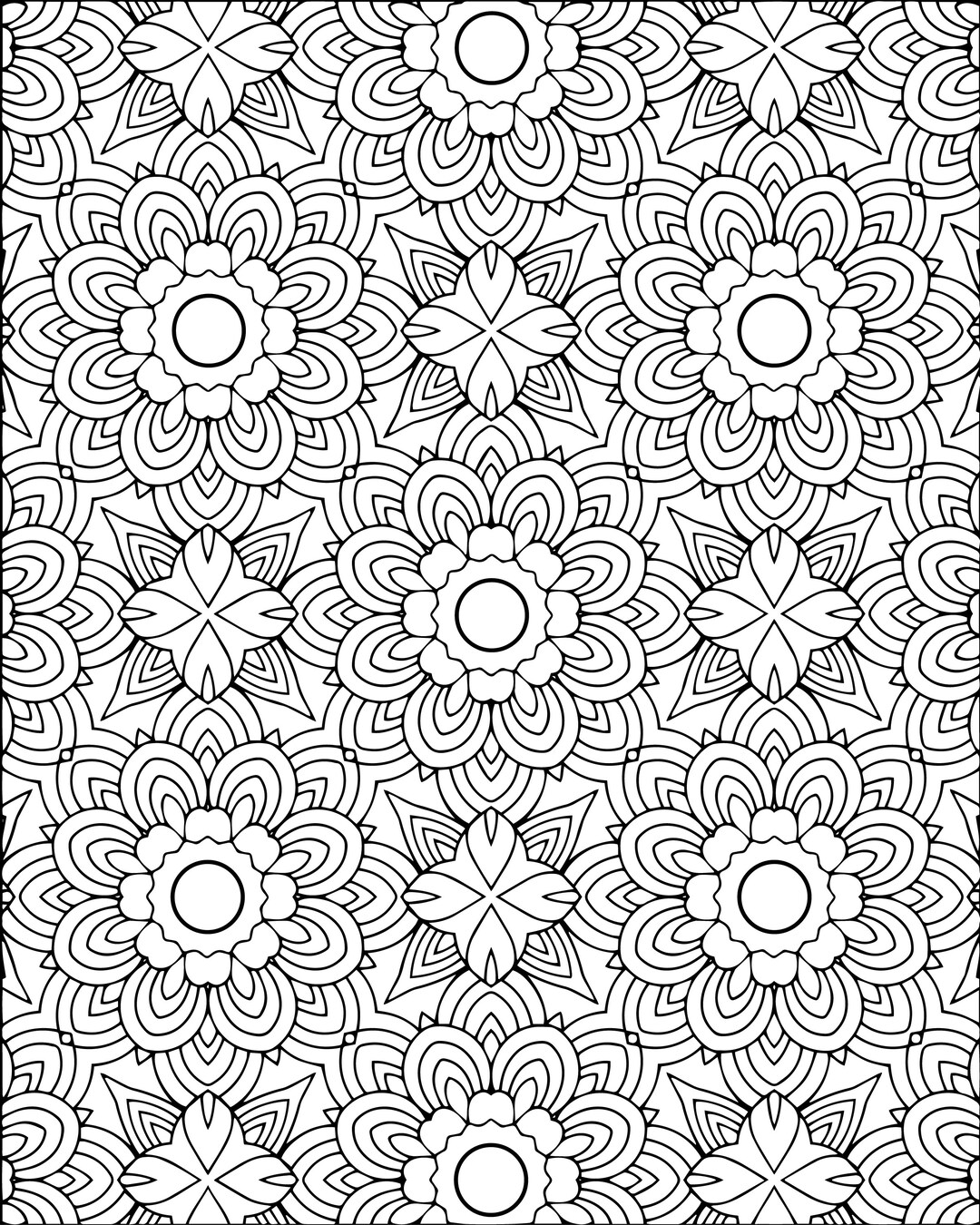 5 Adult Coloring Pages, Printable - Etsy