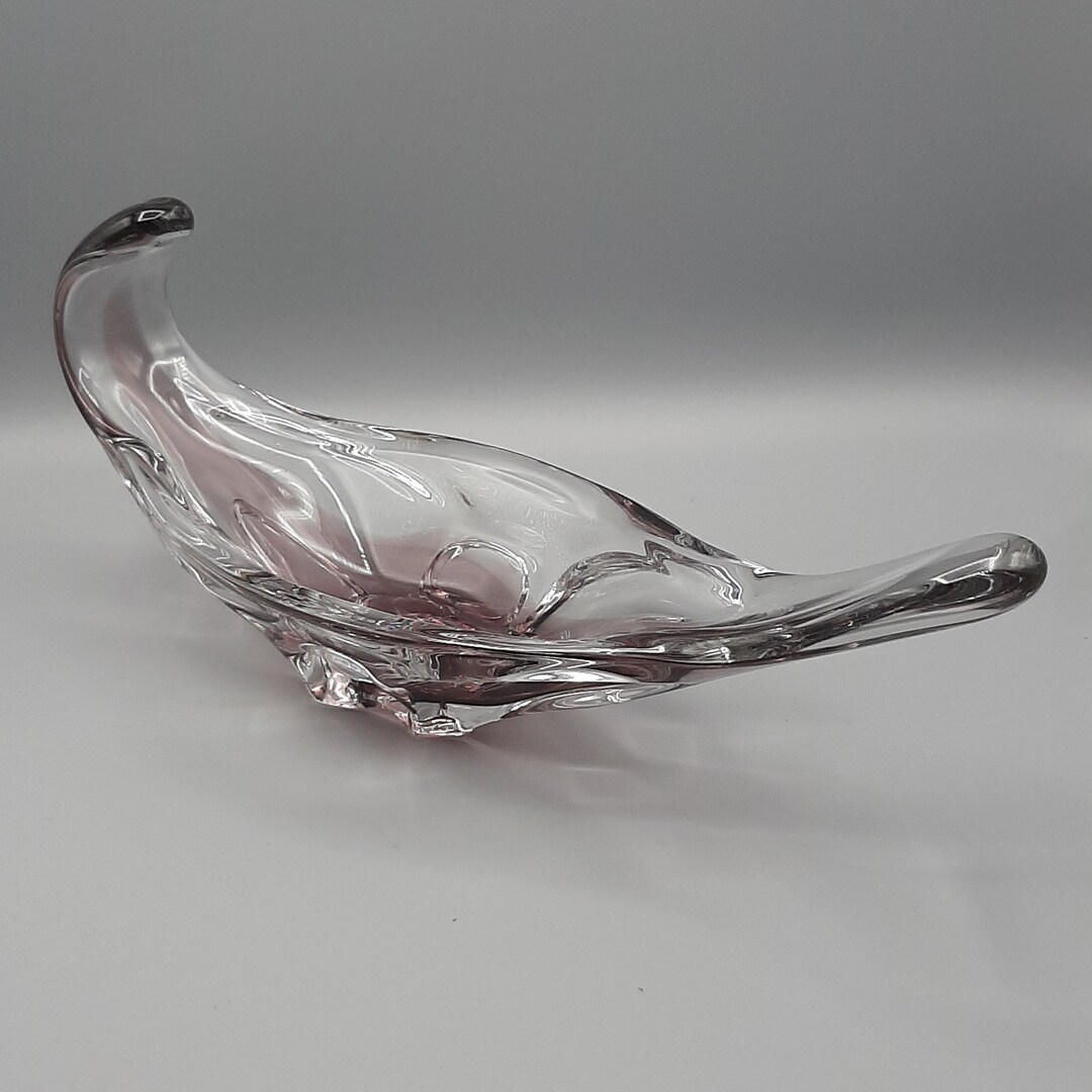 Vintage Bayel Glass Bowl Kristal With Aubergine Color - Etsy