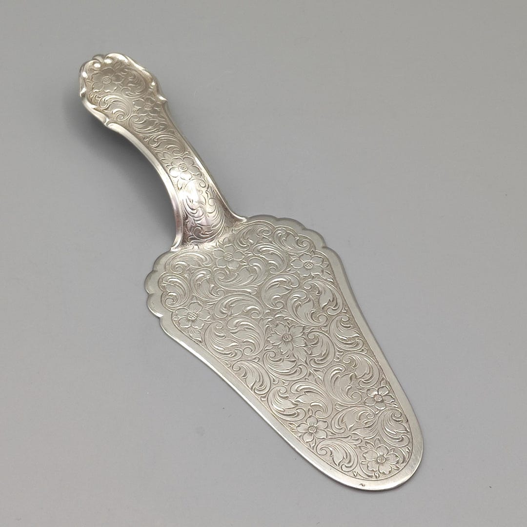 Very Elaborately Decorated Cake Server Alpacca Silver Plated From the ...