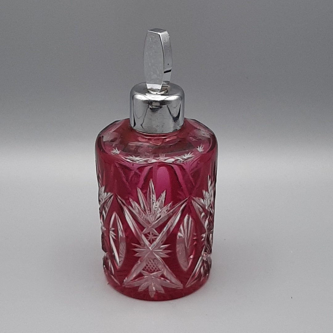 Val Saint Lambert Vintage Perfume Atomizer Crystal Magenta Colors 1950 ...