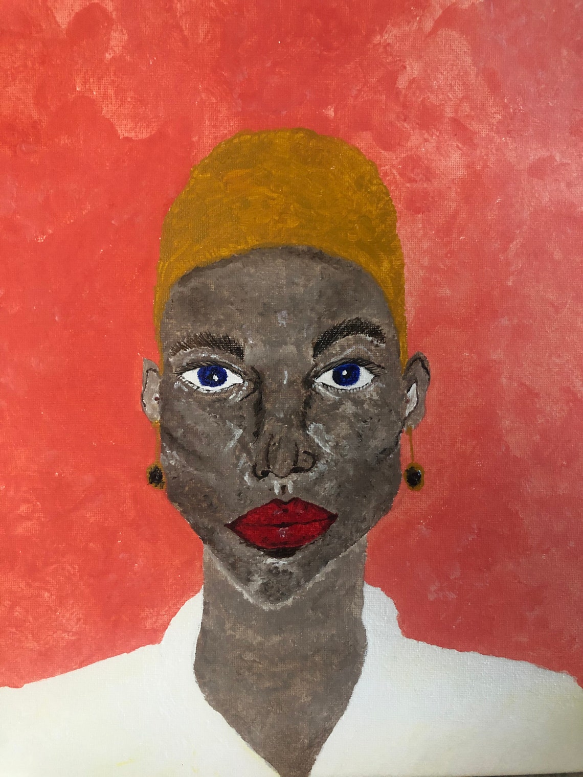 Hand Painted Face in Acrylic on Canvas - Etsy UK