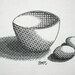 Blackwork Pattern, Eggs and Bowl, Aida Fabric, Shaded Design, 3D Effect ...