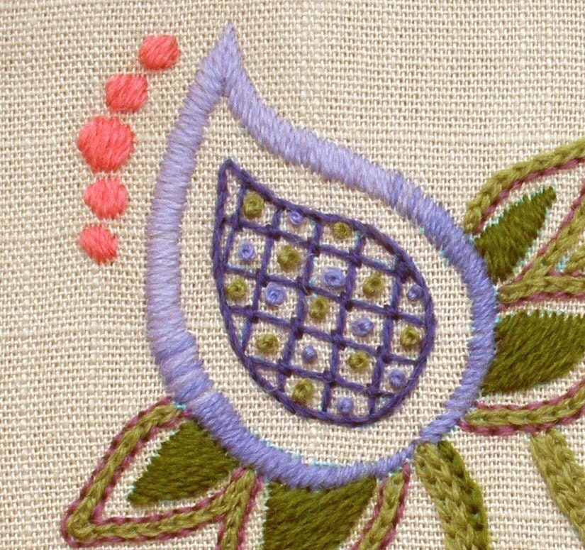 Floral Crewel Embroidery Pattern With Stitch Diagrams (PDF Pattern) - Etsy