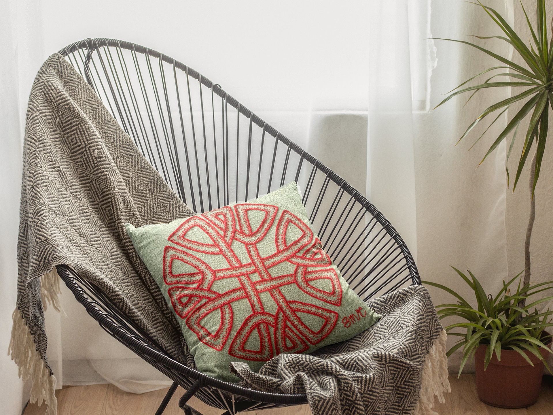 Pdf Embroidery Pattern, Redwork Stitching, Celtic Knot, Medallion ...