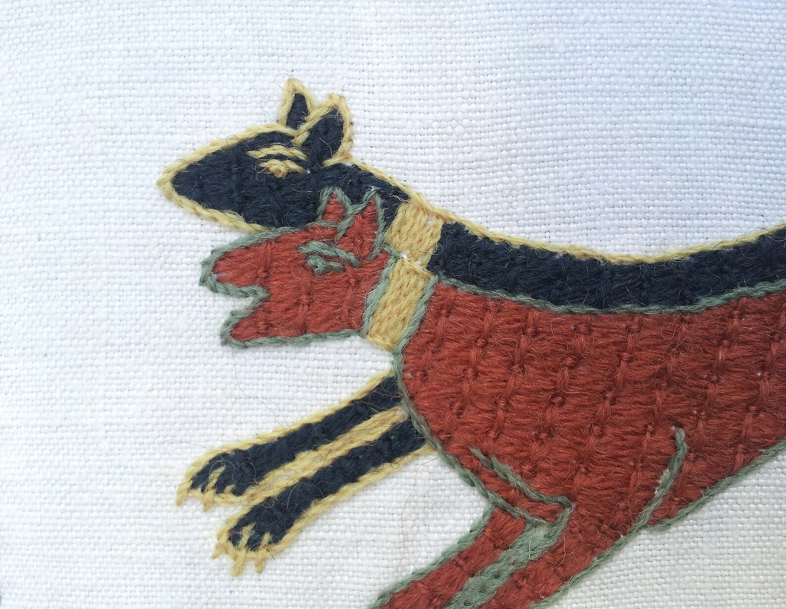 Bayeux Stitch, Hunting Hounds, Leaping Dogs, Running Animals, Tapestry ...
