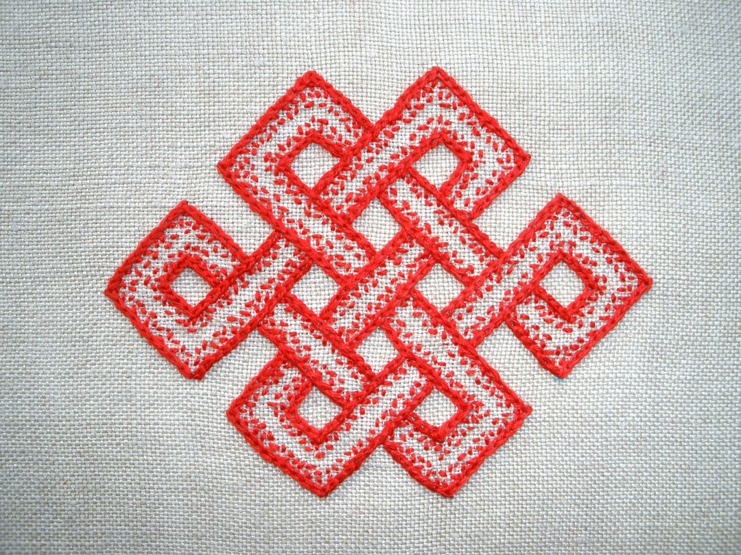 Pdf Embroidery Pattern, Redwork Stitching, Celtic Knot, Two Size ...