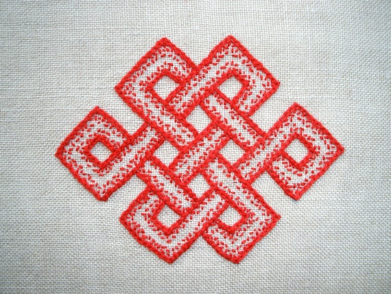 Pdf Embroidery Pattern Redwork Stitching Celtic Knot Two | Etsy