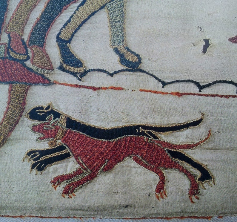 Bayeux Stitch, Hunting Hounds, Leaping Dogs, Running Animals, Tapestry ...