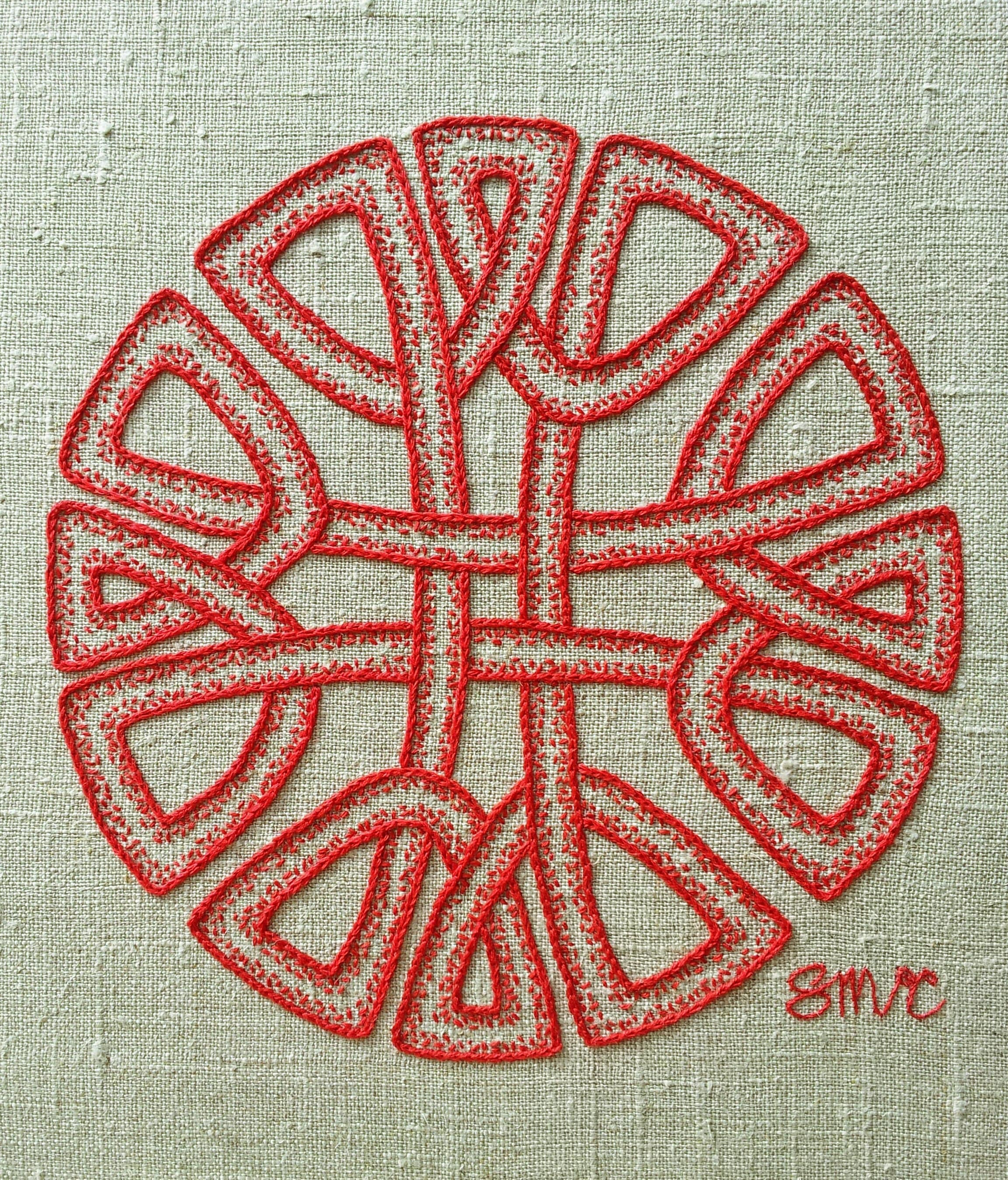 Pdf Embroidery Pattern, Redwork Stitching, Celtic Knot, Medallion ...