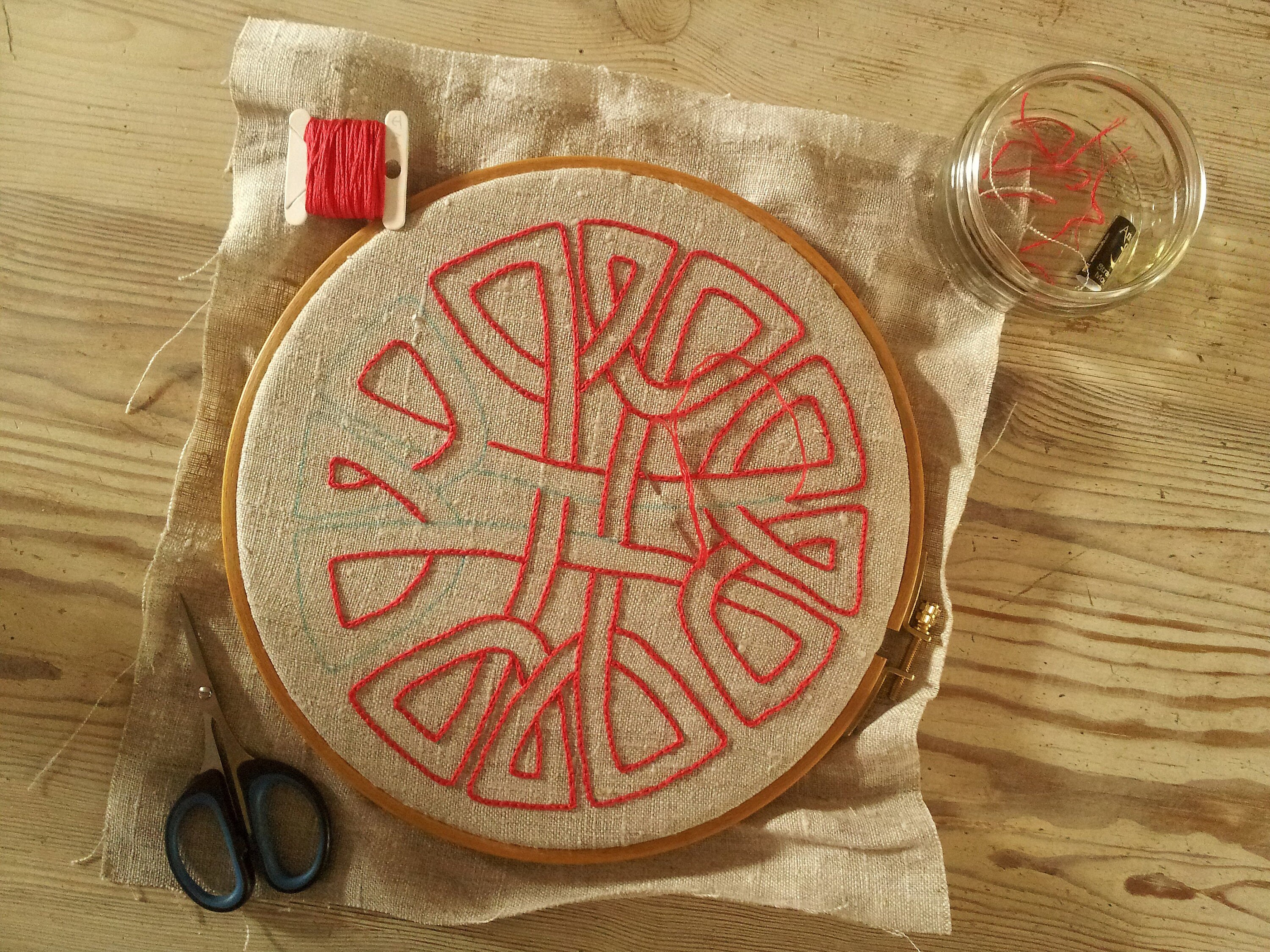 Pdf Embroidery Pattern, Redwork Stitching, Celtic Knot, Medallion ...