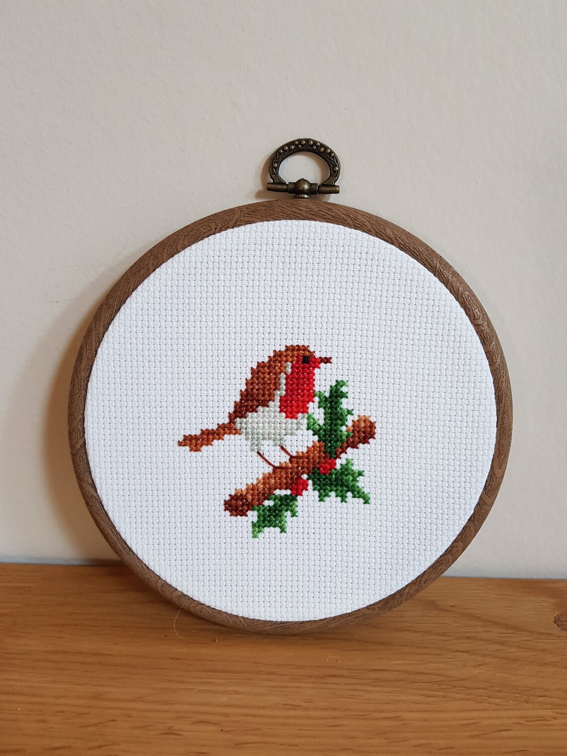 Cross Stitch Pattern Christmas Robin Hoopart Embroidery - Etsy