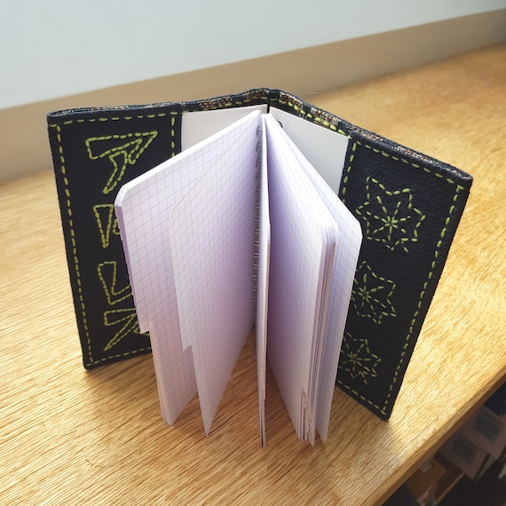 Sashiko pattern notebook cover geometric design A6 booklet | Etsy