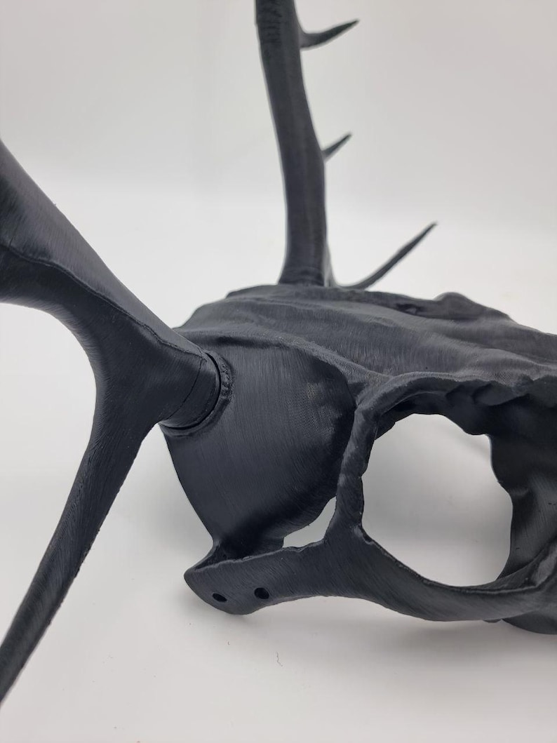 Black Wendigo Skull Mask With Antlers - Halloween - Fancy Dress ...