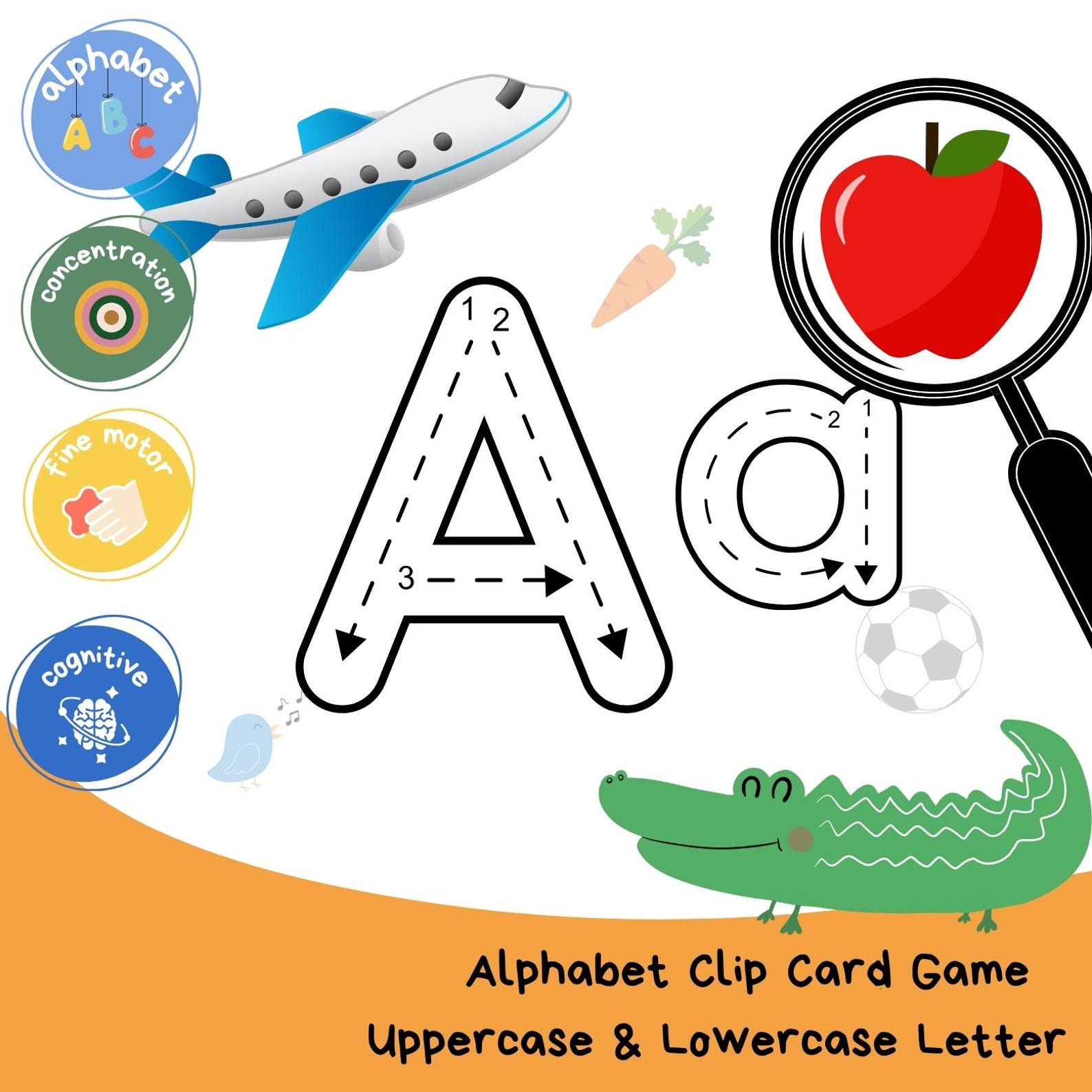 ABC Clip Cards Printable | Beginning Sounds & Letter Tracing | Hands-on ...