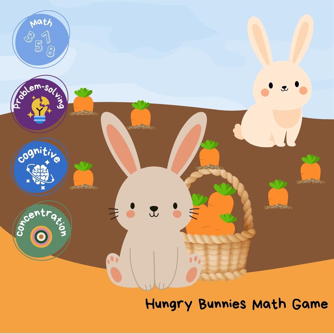 Hungry Bunnies Addition Game – Printable Math Activity for Preschool ...