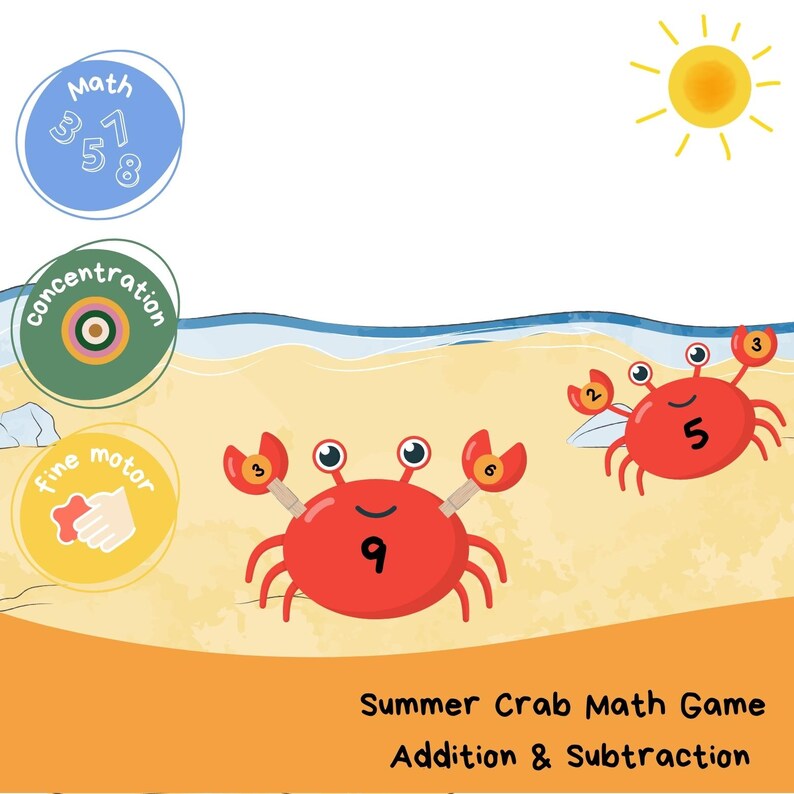 Crab Clip & Count Game Printable | Hands-on Math for Toddlers ...