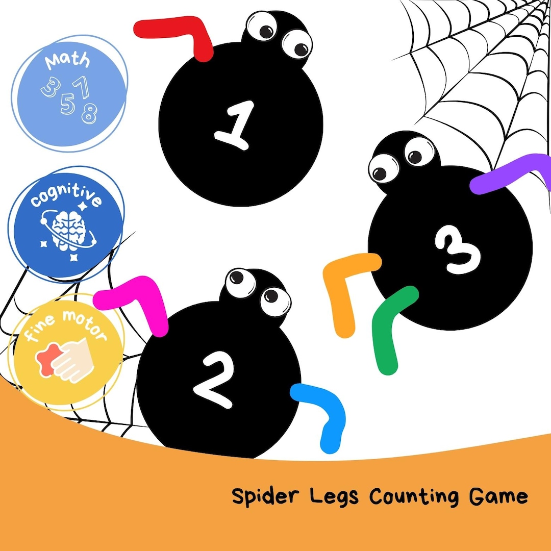 Spider Math Game Printable | Hands-on Counting & Number Matching for ...