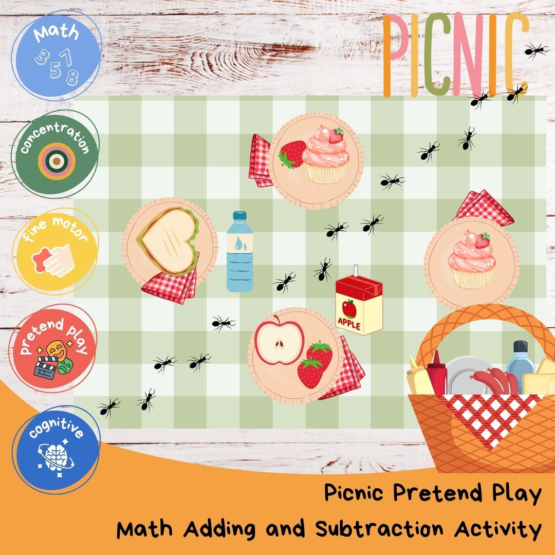 Picnic Math Game Printable | Addition & Subtraction Activity (PDF ...