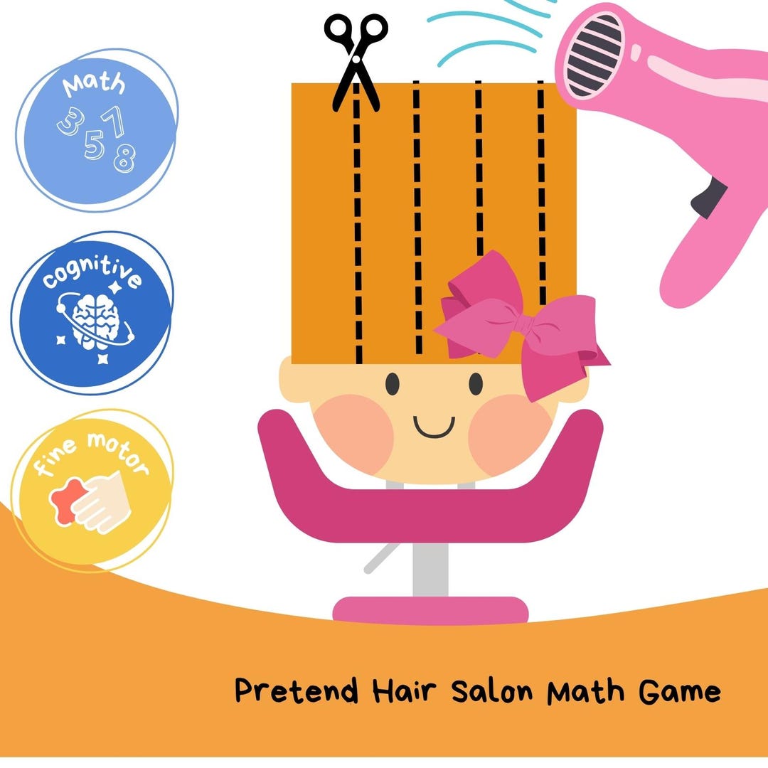 Cut & Count Hair Salon Math Game | Hands-on Subtraction and Pretend ...