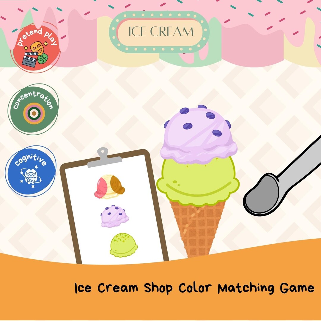 Color Matching Activity Printable for Preschool | Ice Cream Pretend ...