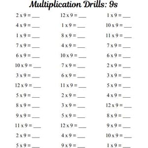 Multiplication Drill Worksheets - Etsy