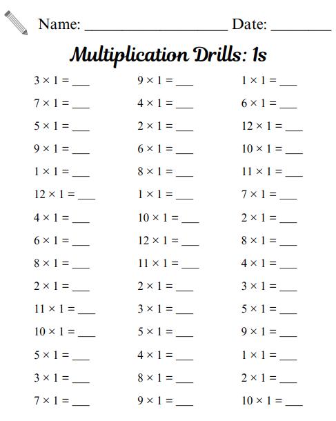 Multiplication Drill Worksheets - Etsy