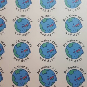 35pcs Well Done Personalised Planet Earth Teacher Reward Stickers ...