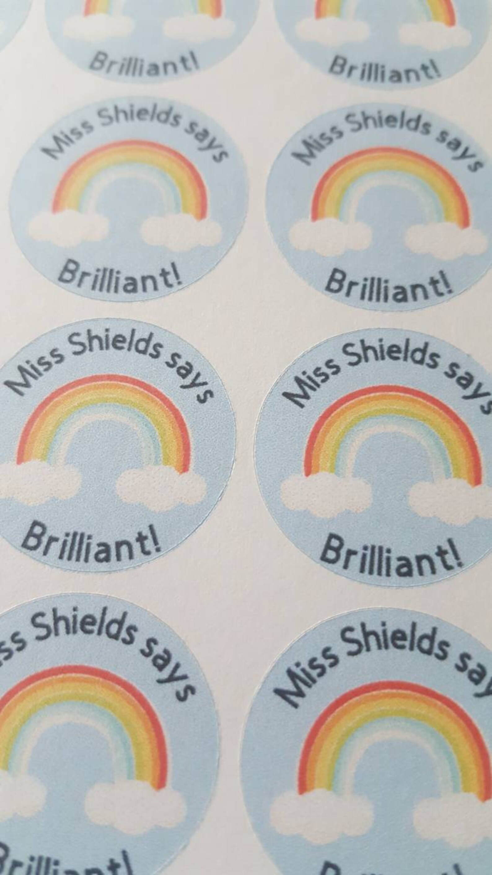 35pcs BRILLIANT Rainbow Personalised Teacher Reward Stickers - Etsy UK