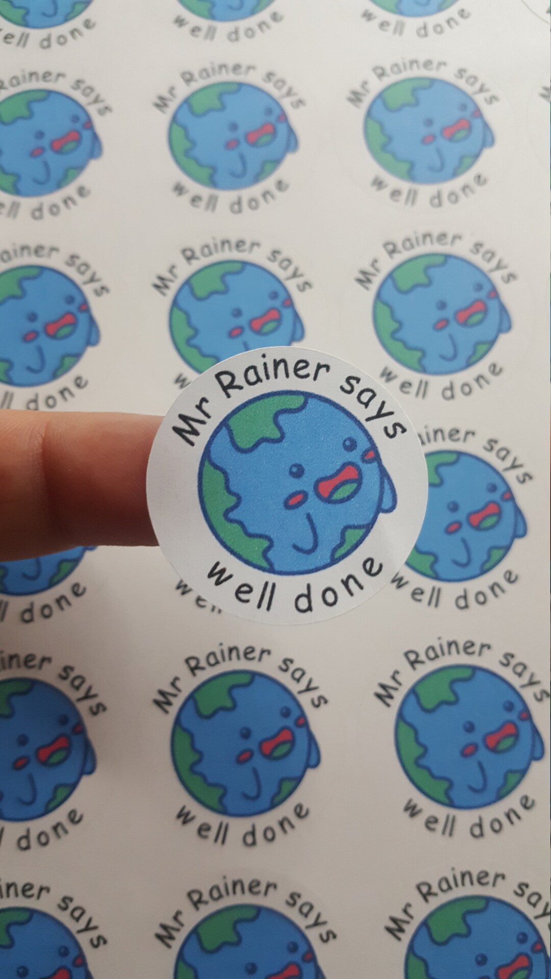35pcs Well Done Personalised Planet Earth Teacher Reward Stickers ...