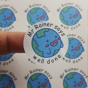 35pcs Well Done Personalised Planet Earth Teacher Reward Stickers ...