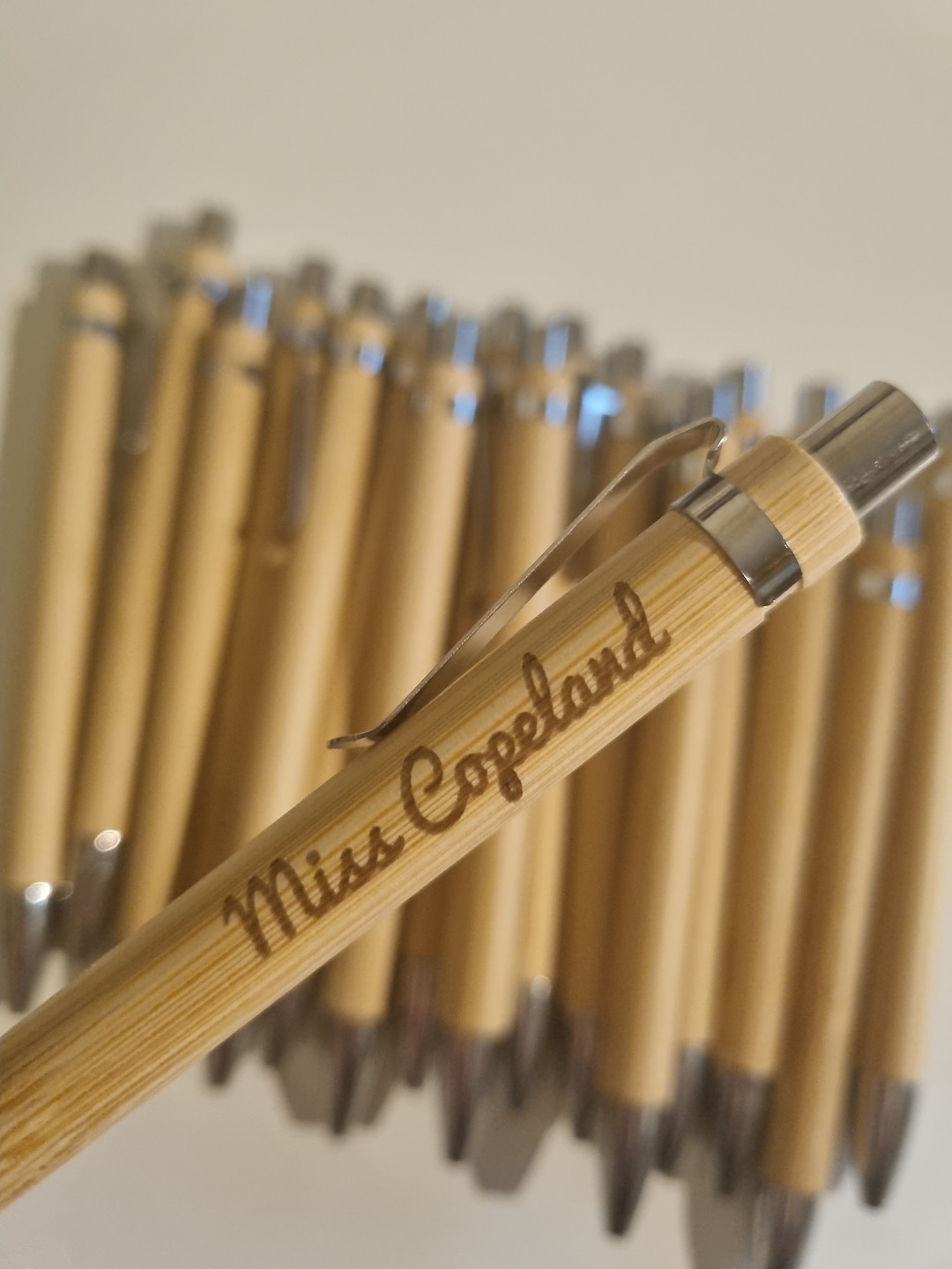 Personalised Teacher Gift, Engraved Pen, Bamboo Pen With Teachers Name ...