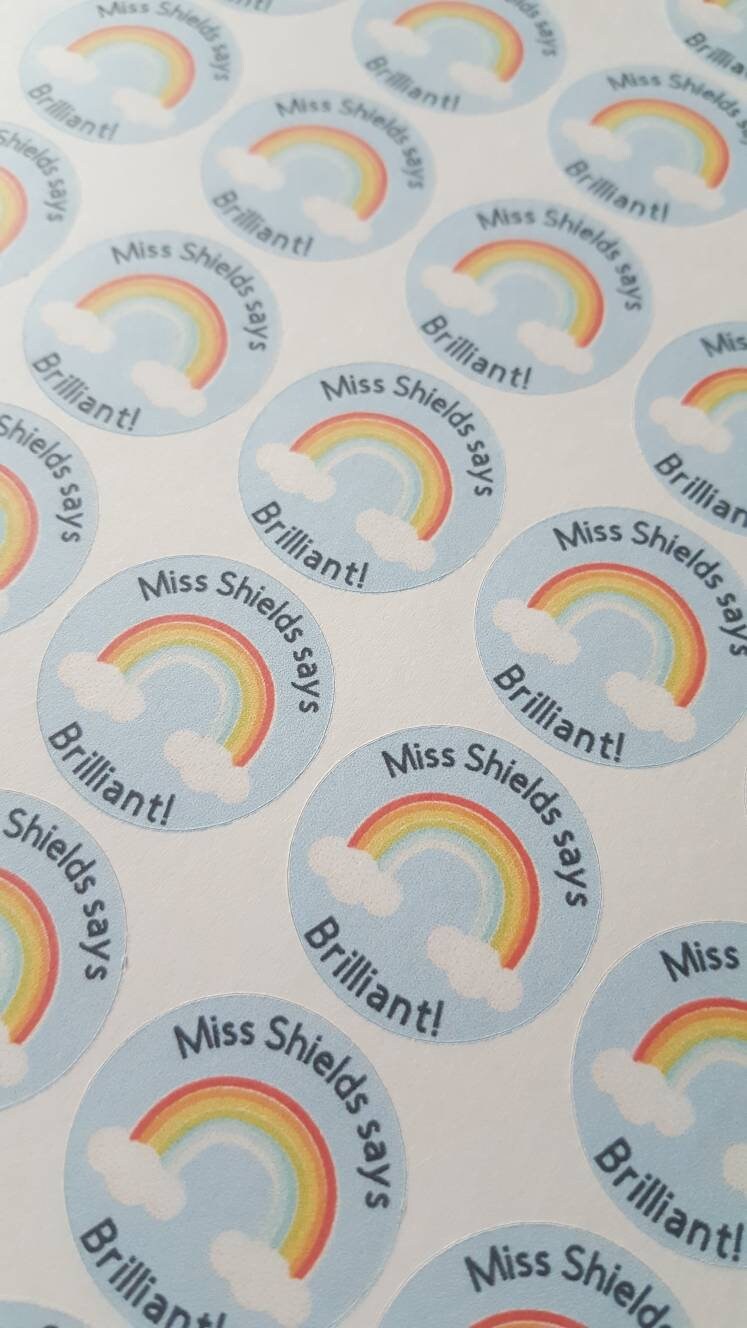 35pcs BRILLIANT Rainbow Personalised Teacher Reward Stickers | Etsy