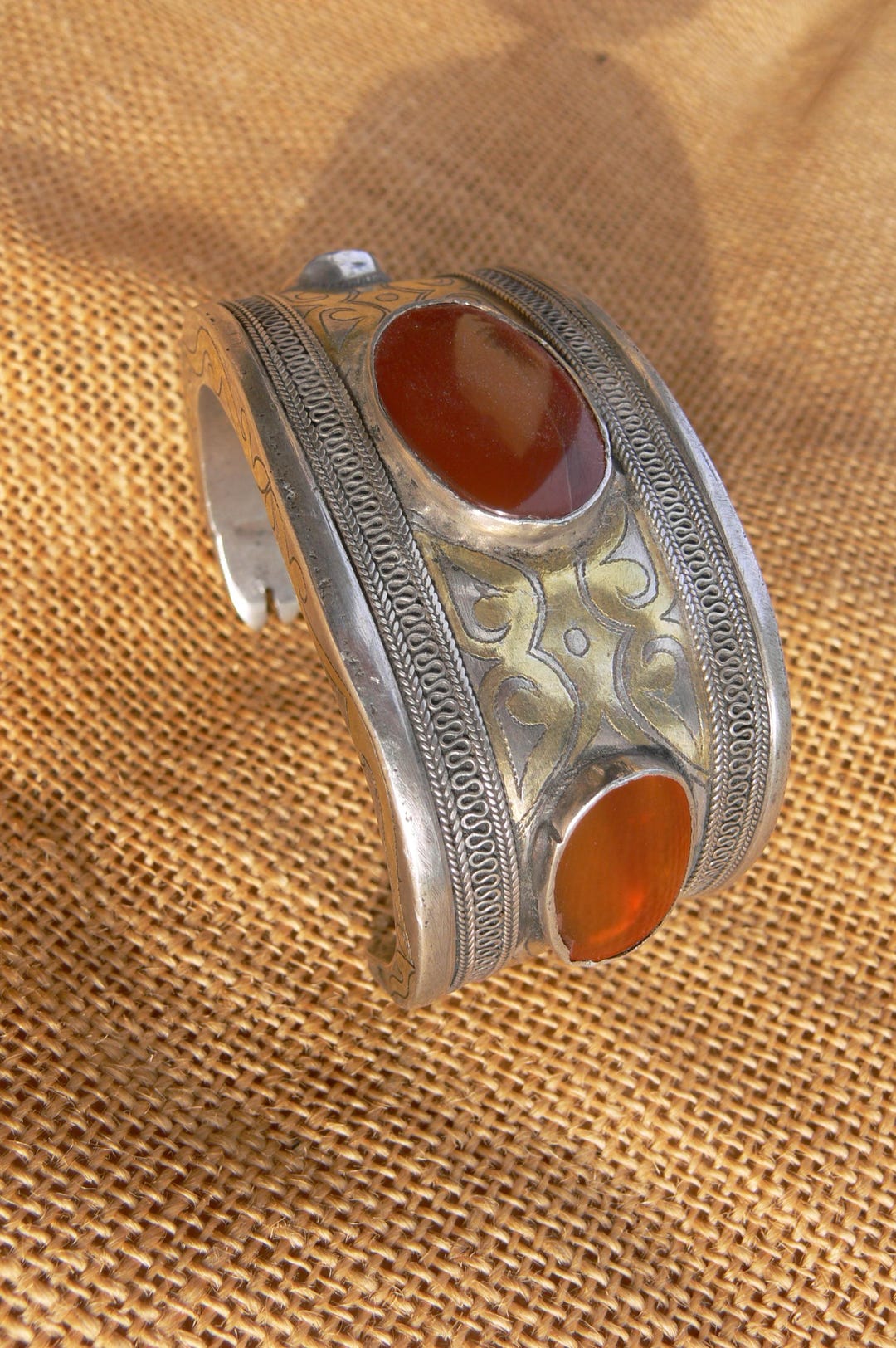 Ancient Turkmen Silver and Carnelian Bracelet - Etsy