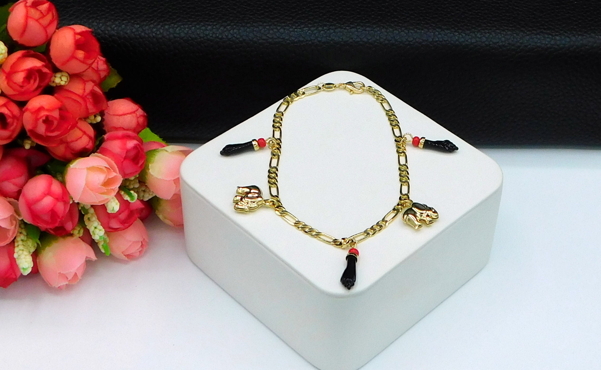 Mano Azabache Anklet Black Hand Anklet Bracelet Good Luck | Etsy
