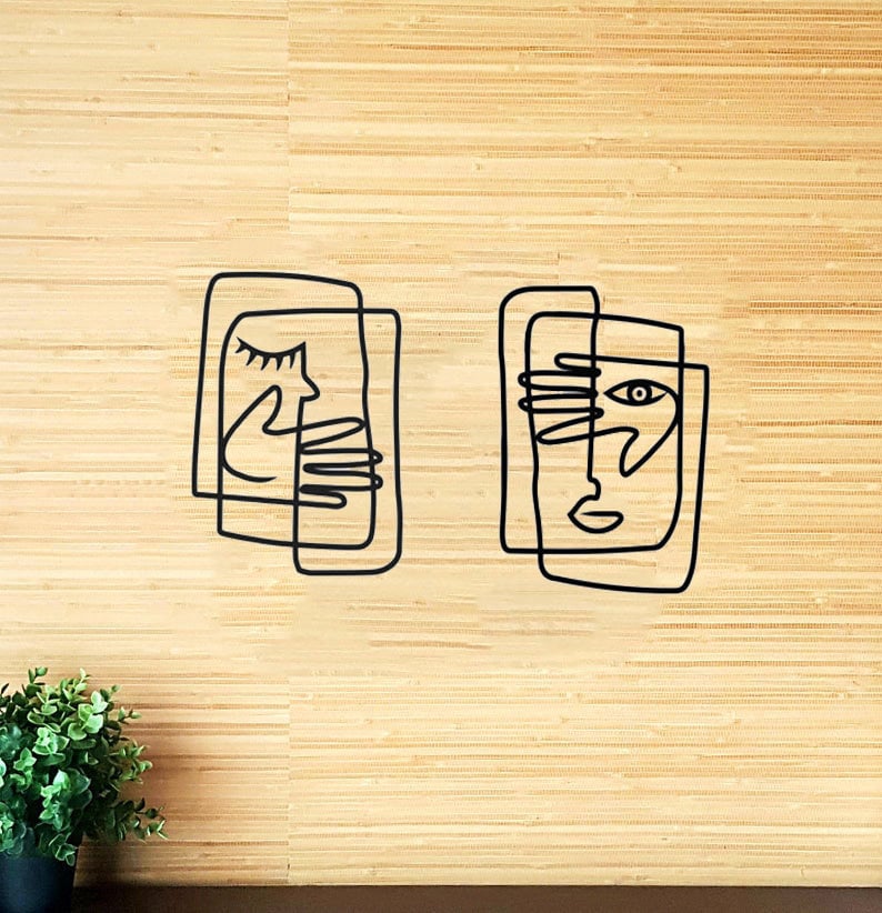 Picasso One Line Drawing Metal Wall Art for Office Decor | Etsy