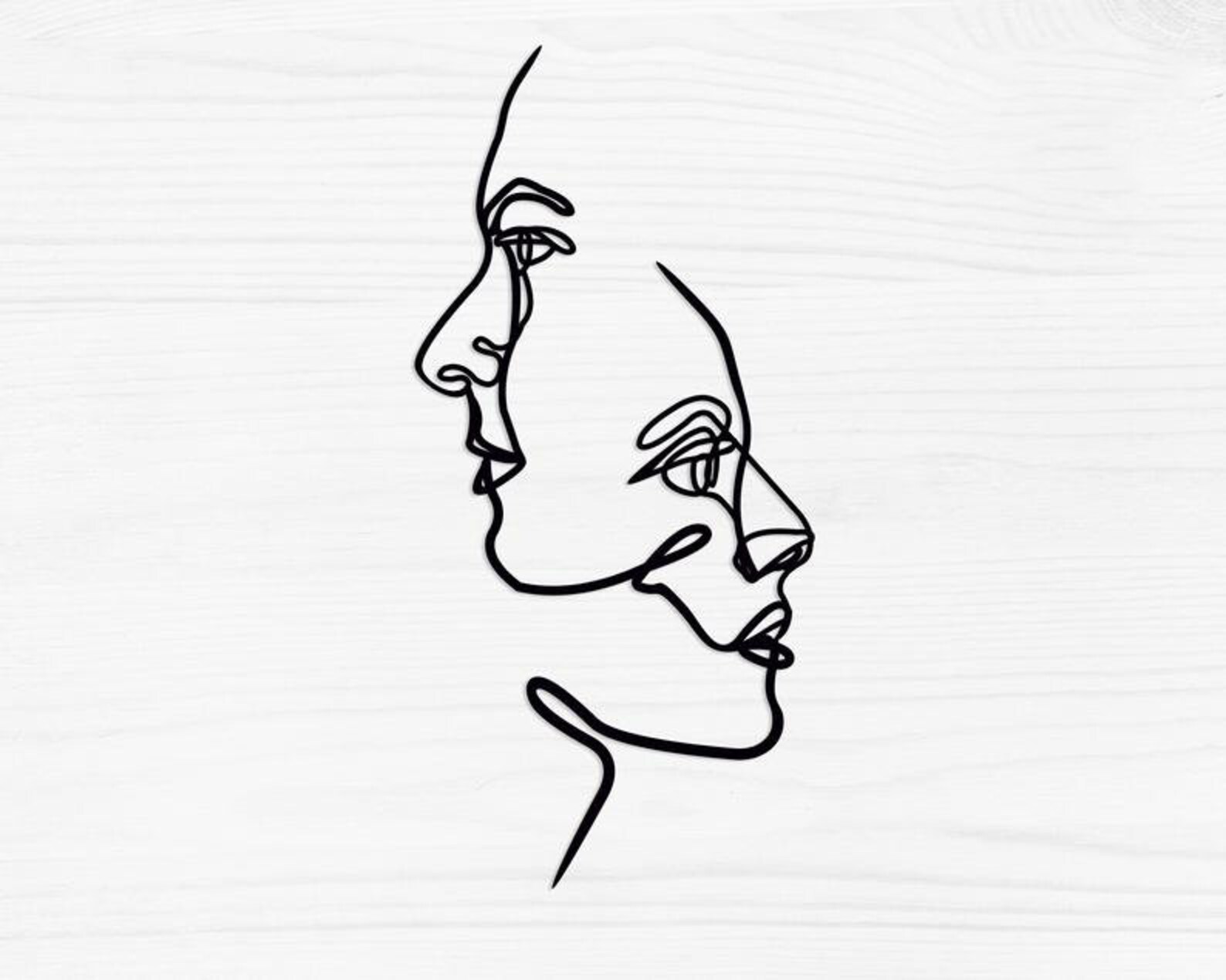 Wire Art Women Face Metal Wall Decor Single Line Drawings | Etsy