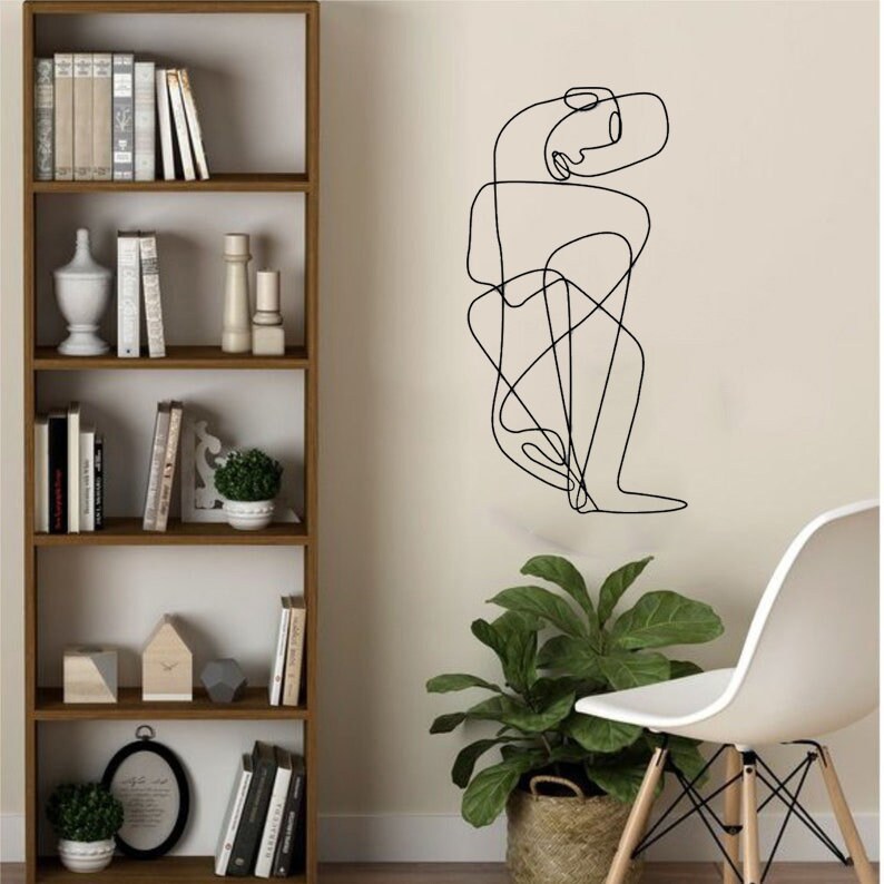 Pablo Picasso Figure Single Line Metal Wall Art Housewarming | Etsy