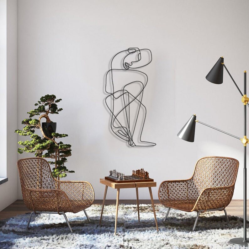 Pablo Picasso One Line Drawing Metal Wall Art Large Abstract - Etsy