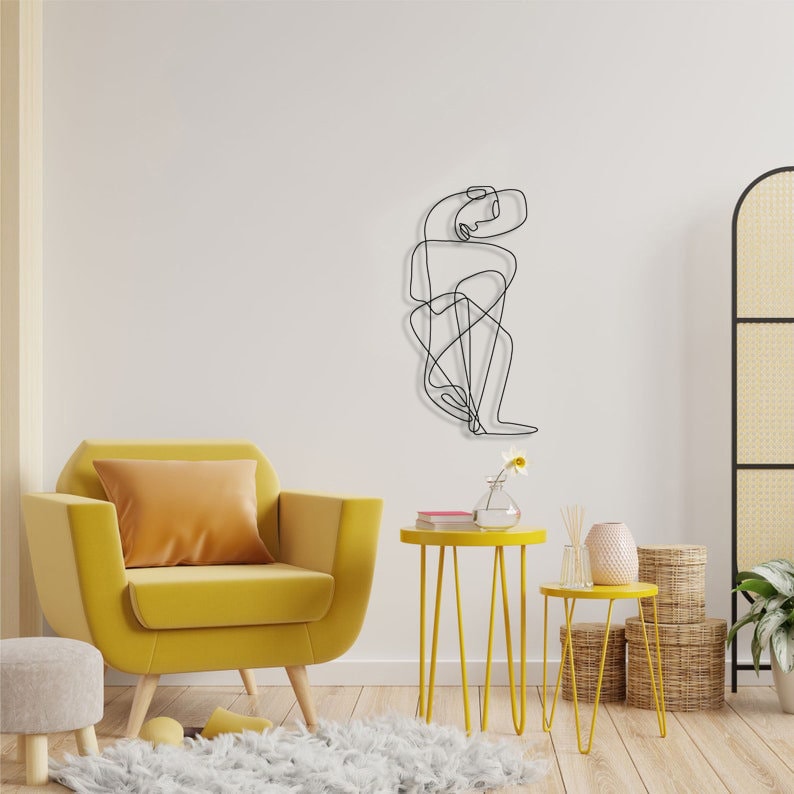 Pablo Picasso One Line Drawing Metal Wall Art Large Abstract - Etsy